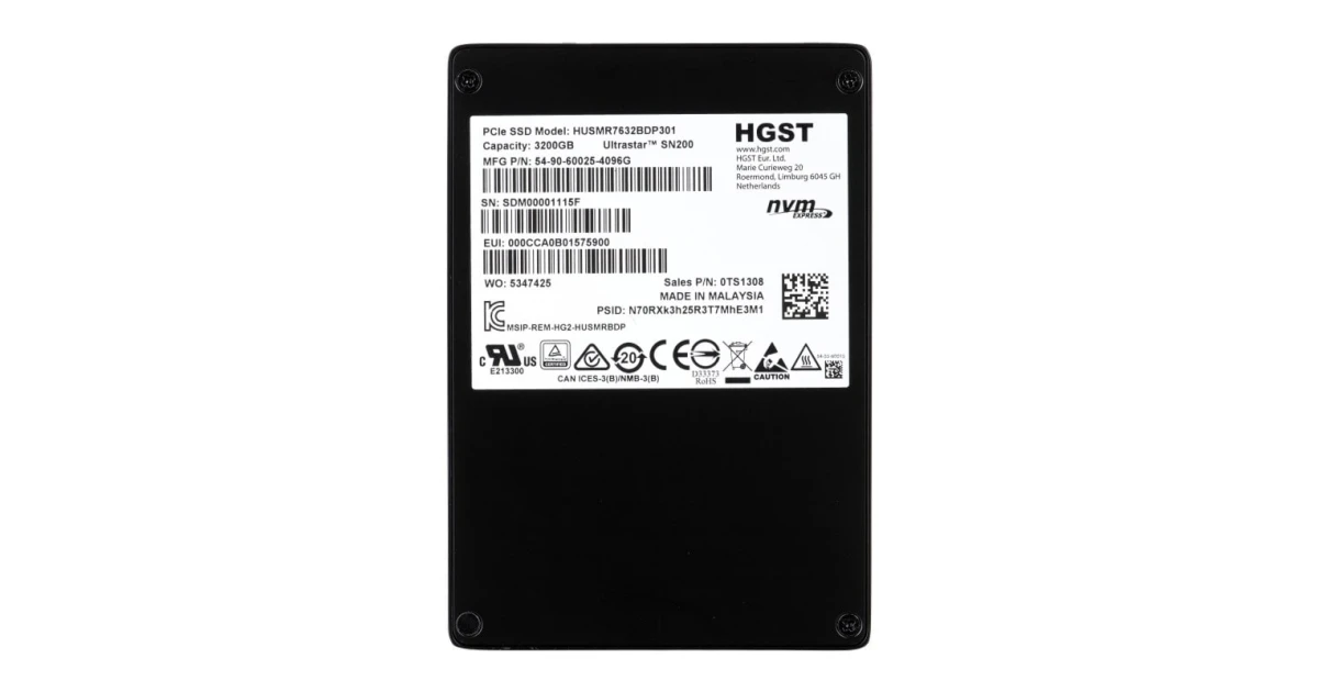 Накопичувач HGST Ultrastar DC SN200 3.2tb U.2 NVME (16-101081-01 ...